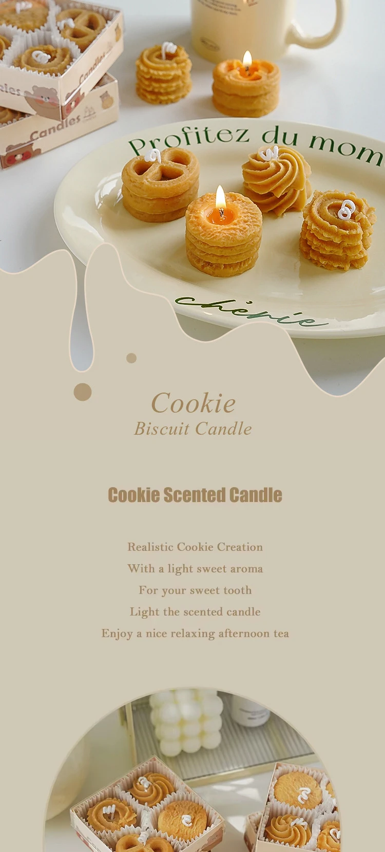 Wholesale Home Decoration Creative Aromatic Candles Handmade Cookies ...