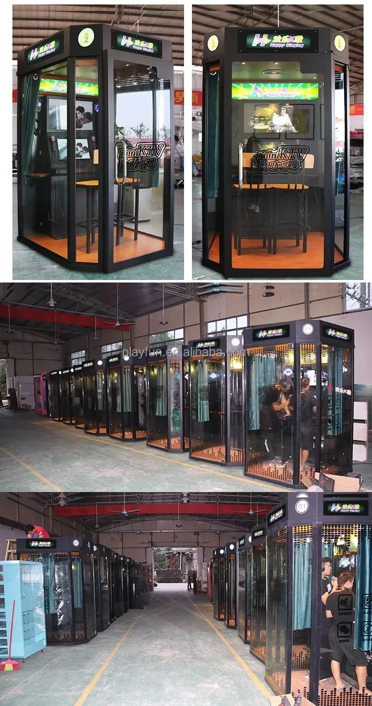 Playfun Indoor Outdoor Coin Operated Karaoke Booth for Sale