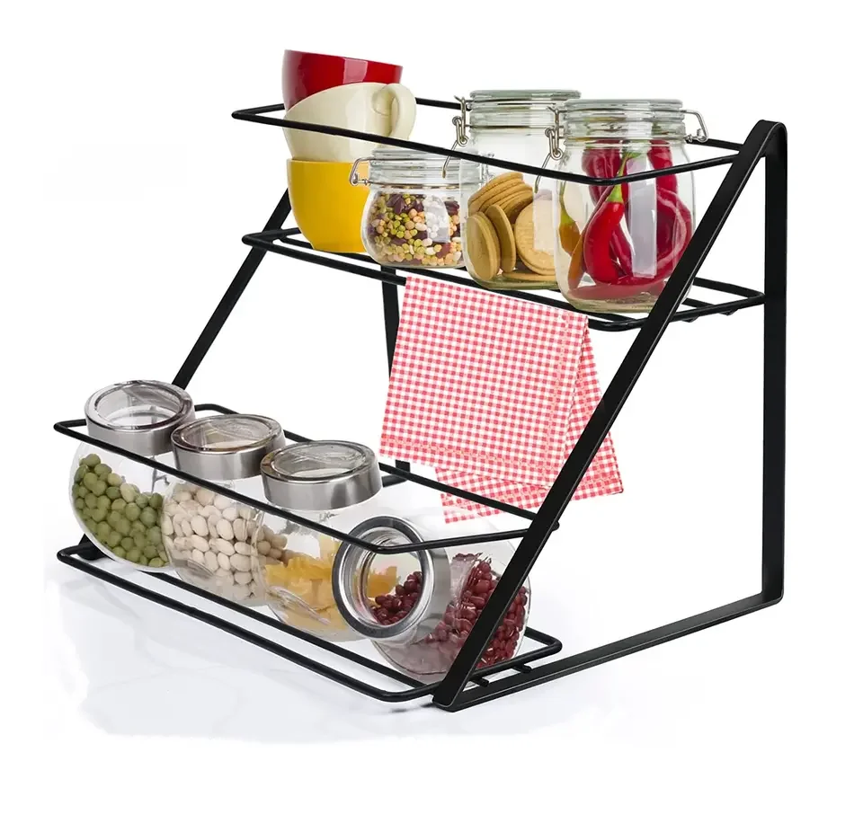 Metal Trapezoidal Display Rack Kitchen Display Rack Spice Storage Rack ...
