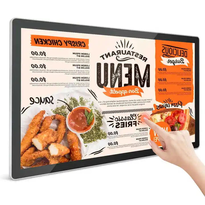 restaurant table ads menu screen display touch lcd advertising screen ...