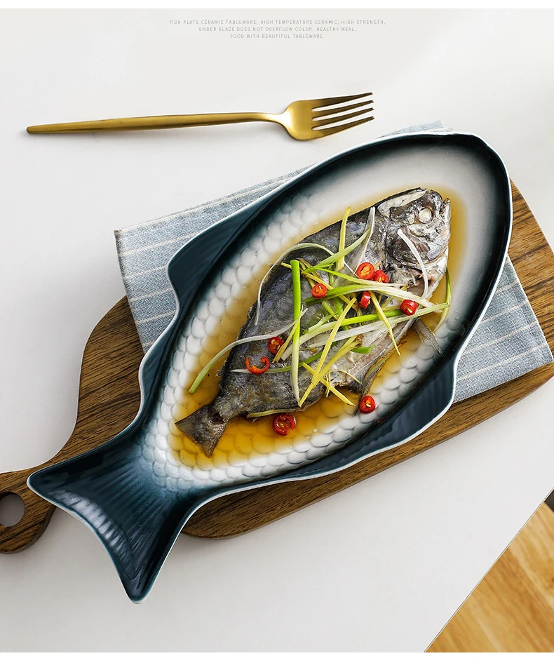 Creative Fish Shaped Plate - Ceramic Serving Platter for Restaurants ...