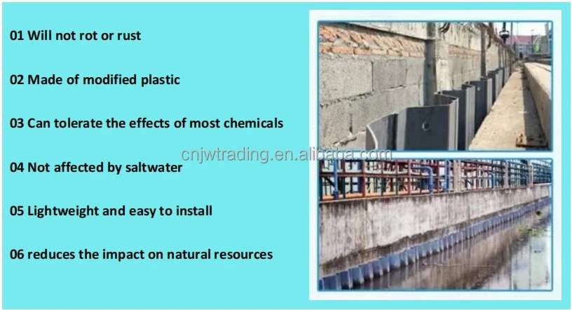 Frp Composite Pvc Sheet Pile Vinyl Seawall Panel U Sheet Pile For ...
