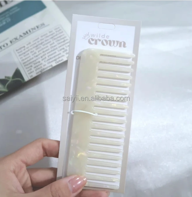 SAIYII Custom Logo 4mm Thickness Cellulose Acetate Hair Comb