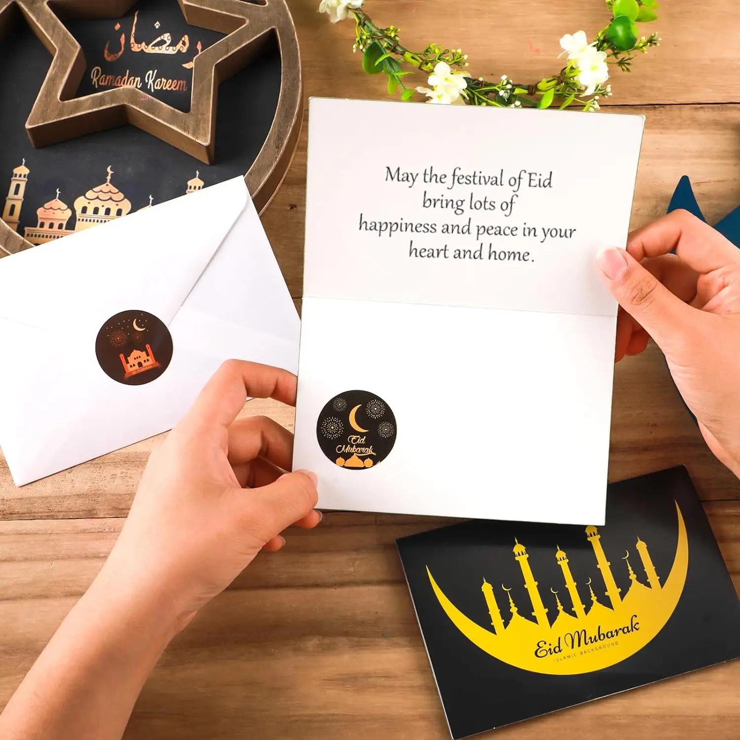 Eid Mubarak Cards Custom Eid Greeting Card Islamic Muslim Ramadan ...