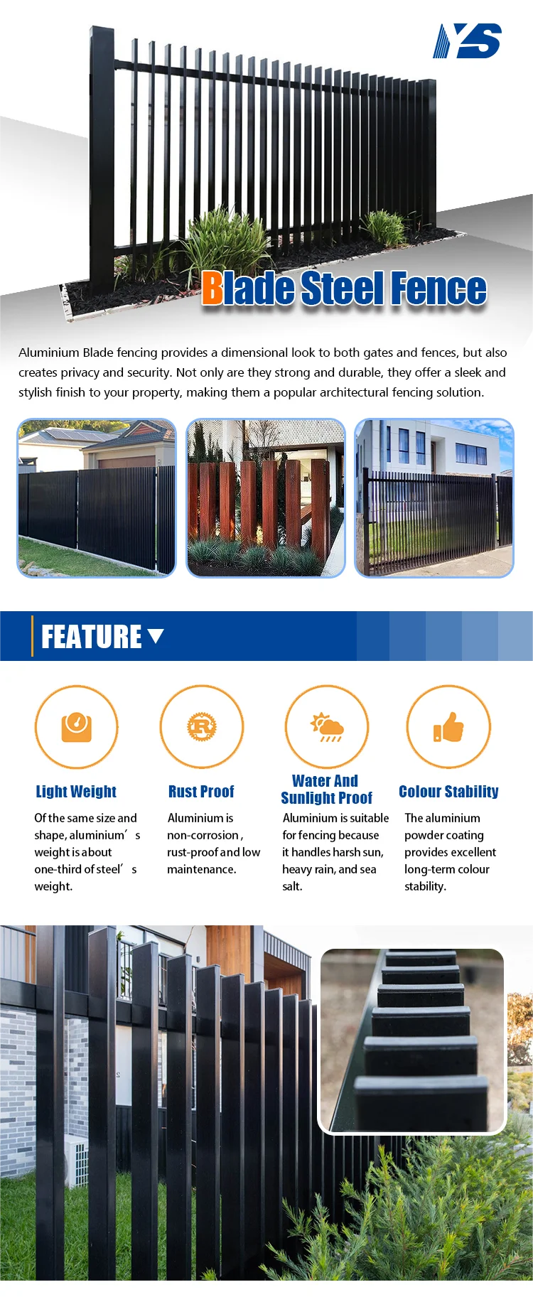 Sell Like Hot Cakes Leaf Shaped Black Garden Privacy Blade Steel Fence ...