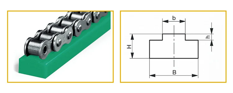 T-type Uhmwpe Plastic Conveyor Chain Annular Guide Rail In Polyethylene Conveyor Chain Drive ...