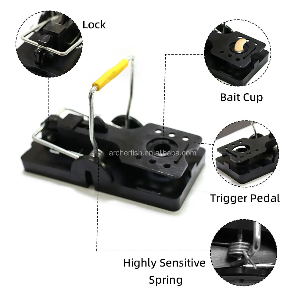 Alibaba.com: Solid Black Metal Mouse Snap Trap with Easy Setup and ...