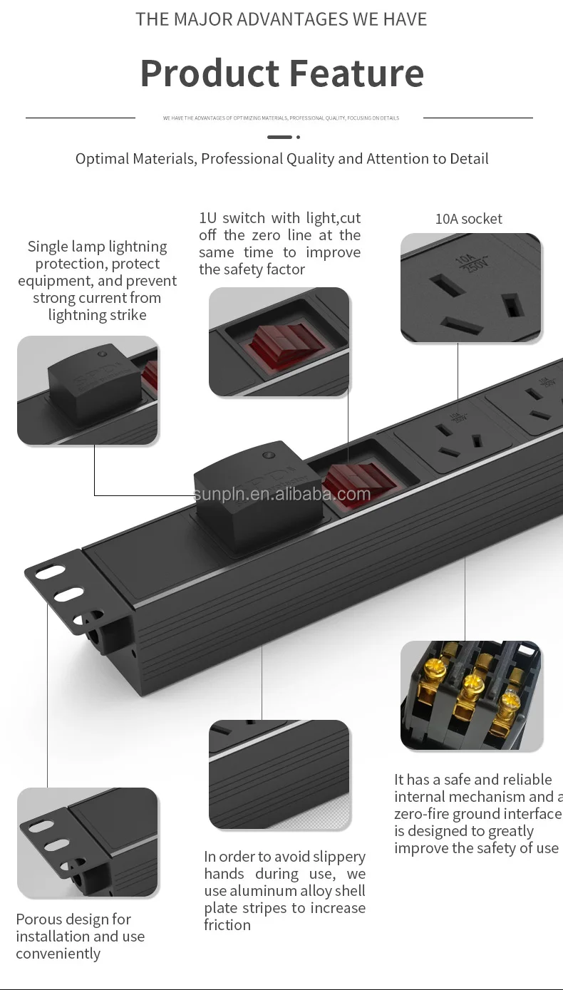 Customized Power Distribution Unit Server Rack Accessories PDU Data Center Standards Universal ...