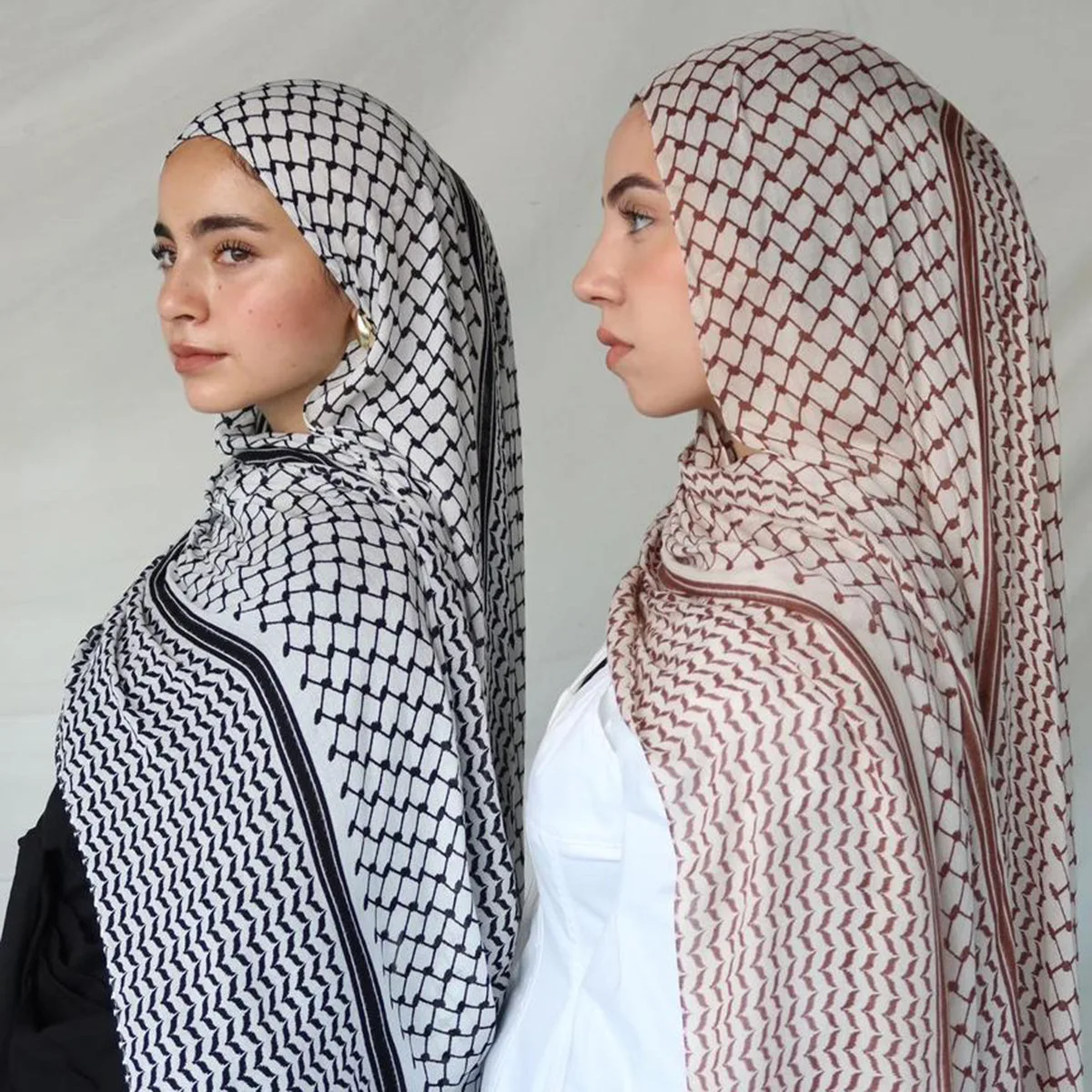 Wholesale Arab Dubai Keffiyeh scarf hijab Printed Chiffon Long Hijab ...