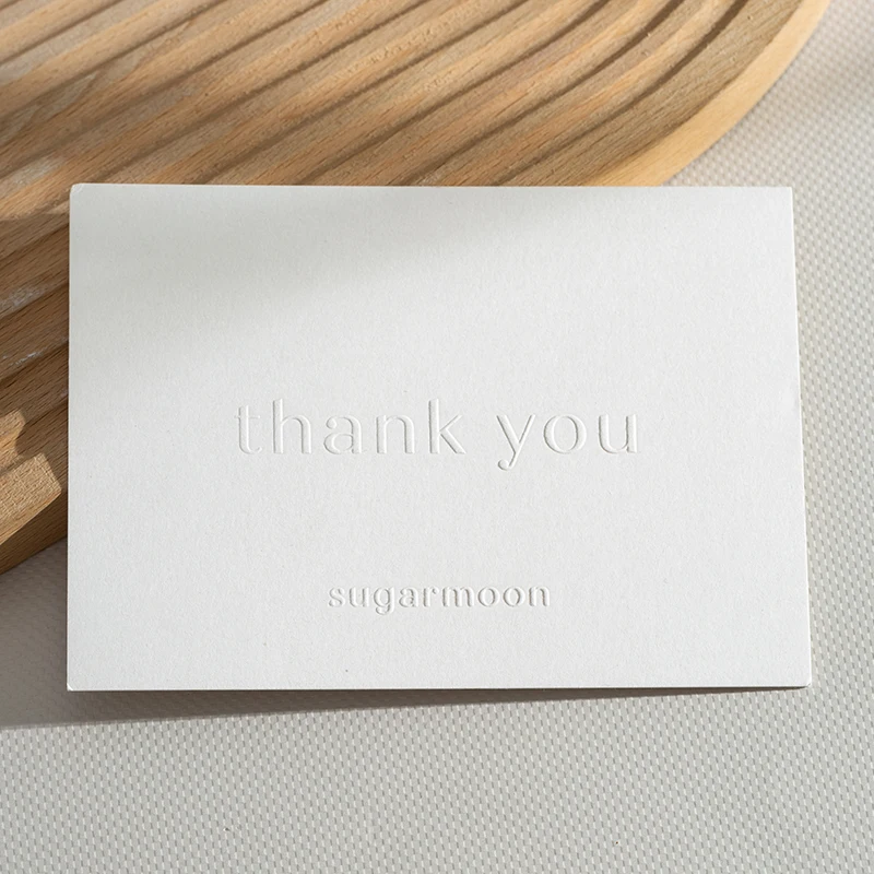 Custom Luxury Colorless Embossed Thank You Cards