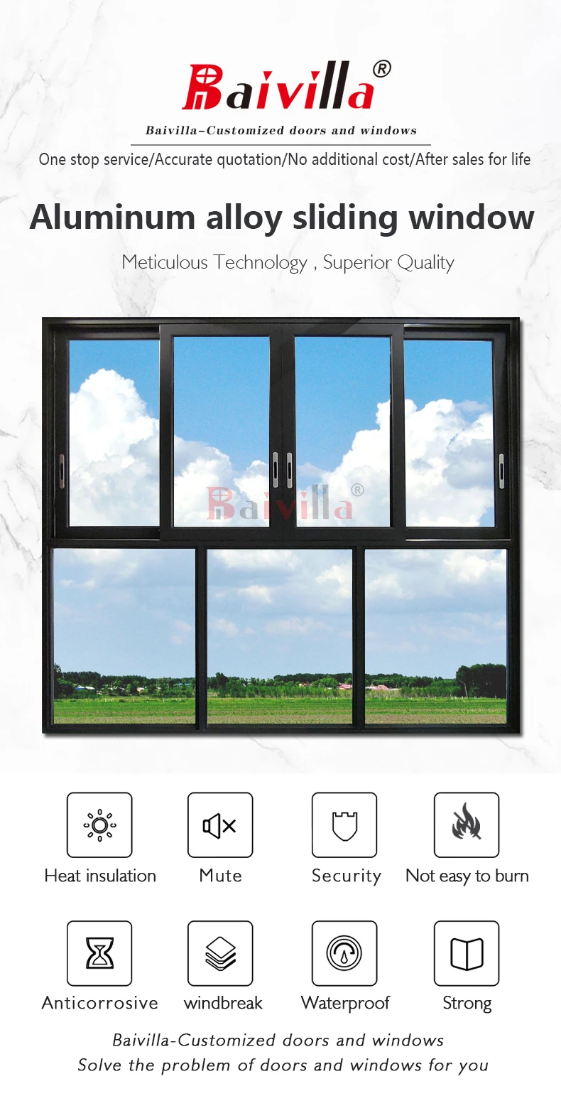 Modern Sliding Window with Stainless Steel Screen for Apartments