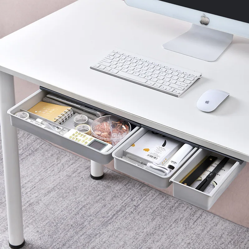 OWNSWING Space Saving Desk Storage Box Plastic Storage Organizer for ...