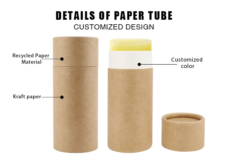 Brown Kraft Paper Eco Friendly Deodorant Stick Container Push Up Paper ...