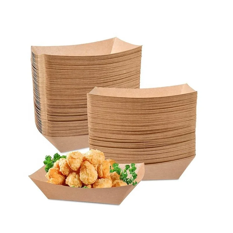 Logo-printable Fried Chicken Box Biodegradable Food Packaging Boat ...