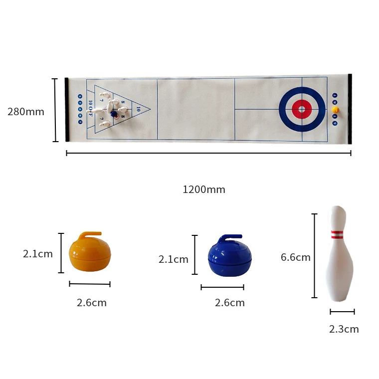 Portable Family Party Table Game Indoor 3-in-1 Desktop Curling Bowling ...