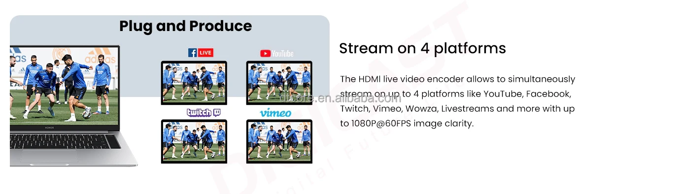 DMB 8900AL Encoder - H.265 Portable IPTV Encoder with Webrtc