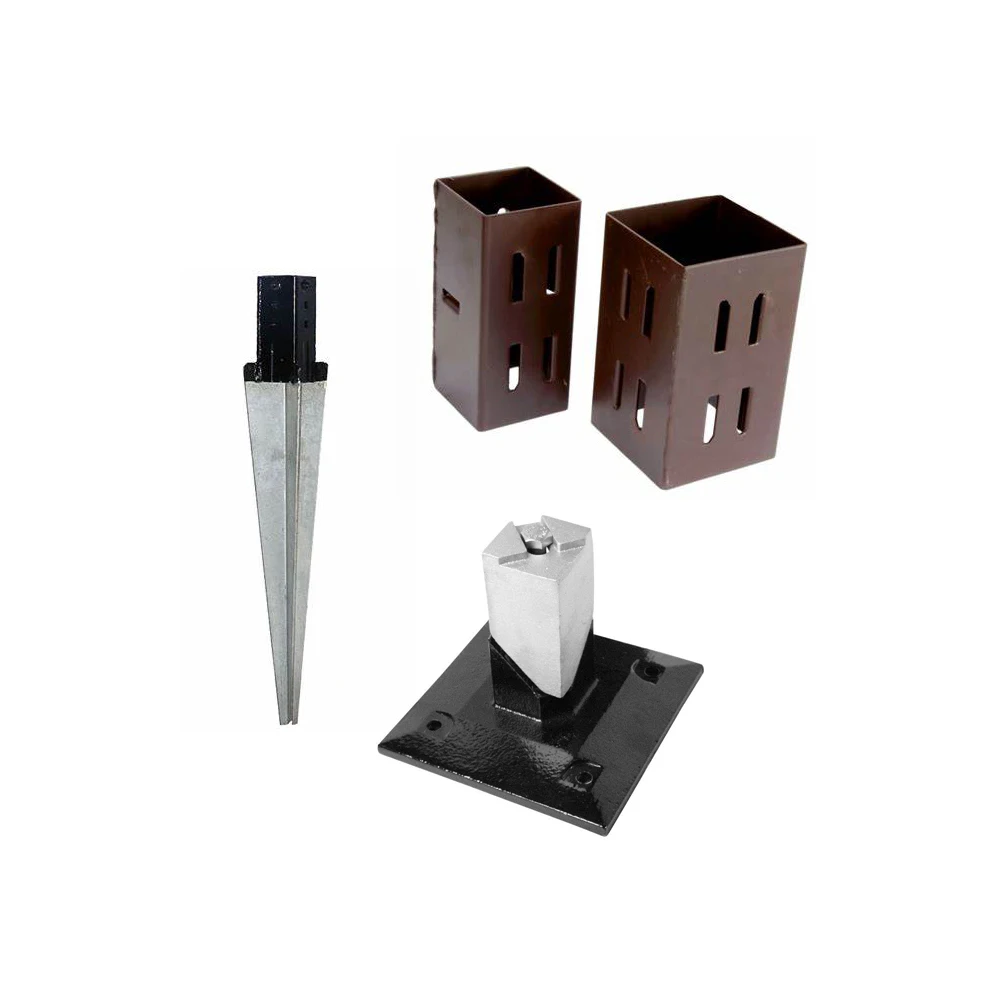 4x4 Galvanized Round Above In Ground No Dig Bolt Down Spike Support ...