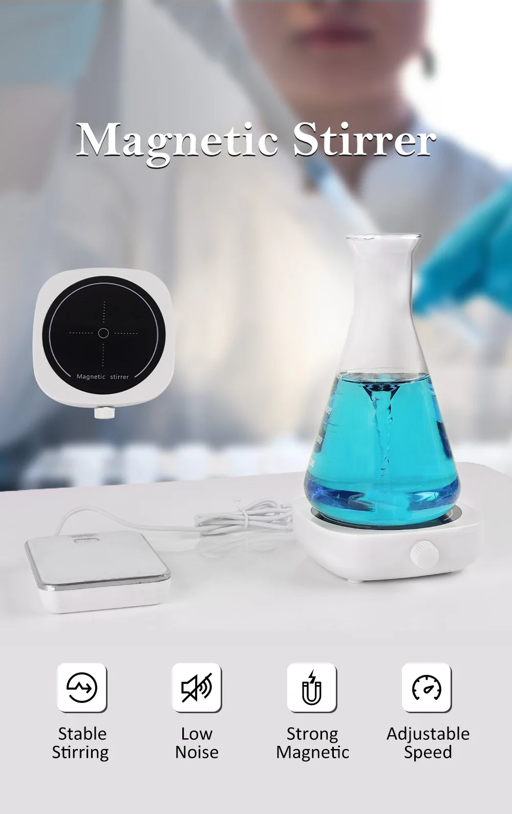 Magnetic Stirrer Magnetic Mixer With Stir Bar 3000 Rpm Max Stirring ...