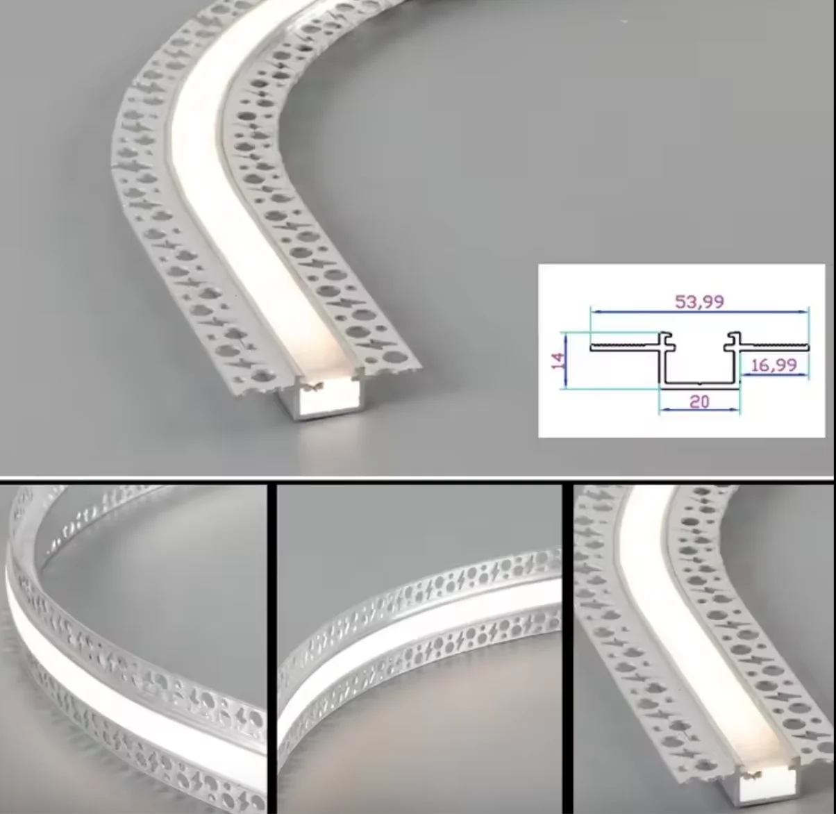 20mm Width Flexible LED Channel Track for Drywall Lighting