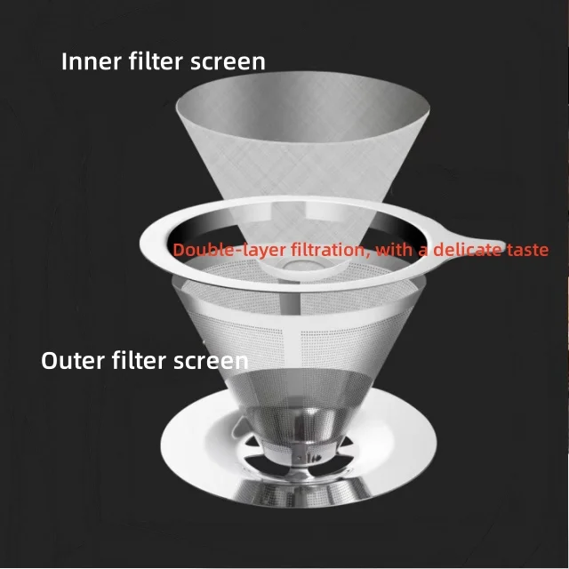 Pour Over Coffee Filter Coffee Dripper Paperless Mess Stainless Steel ...