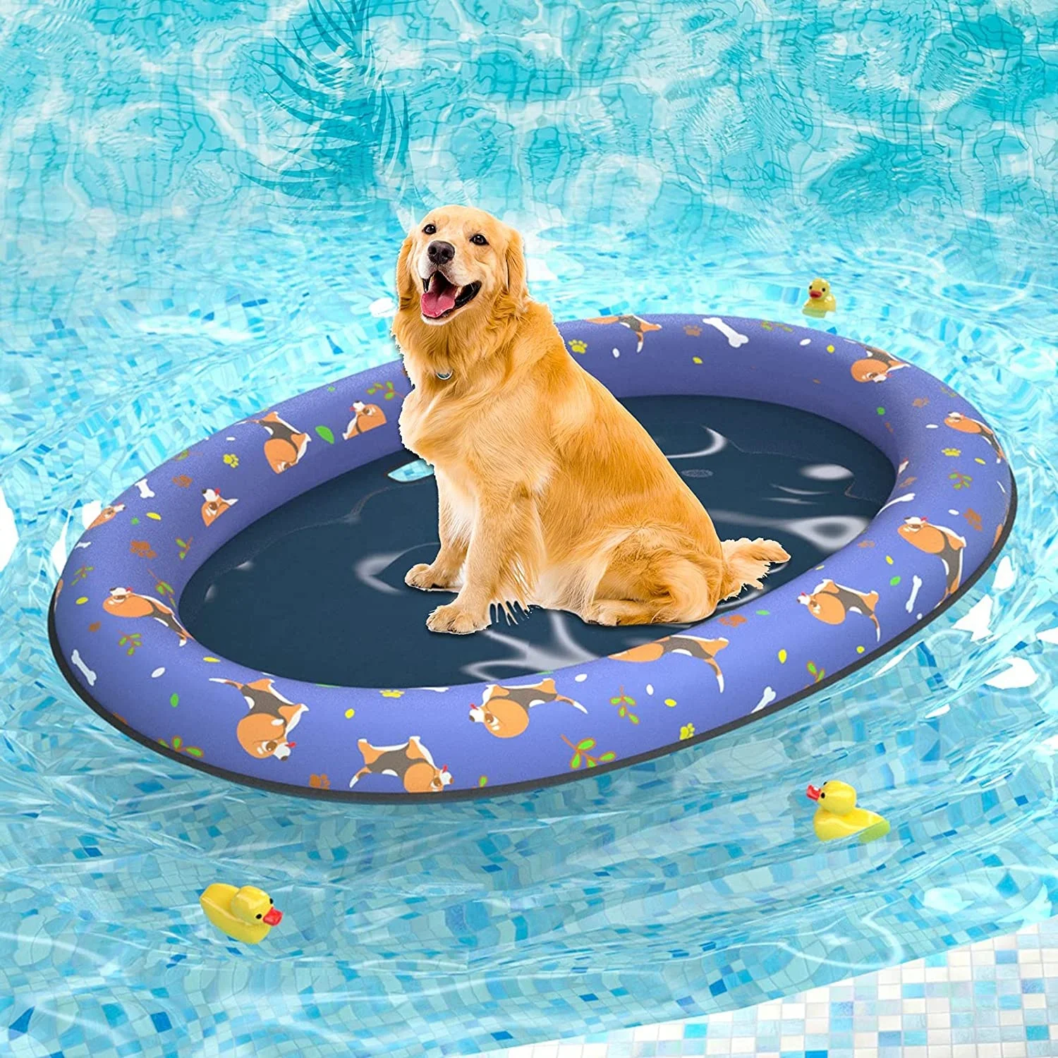PVC Inflatable Dog Pool Float - Perfect for Large Dogs