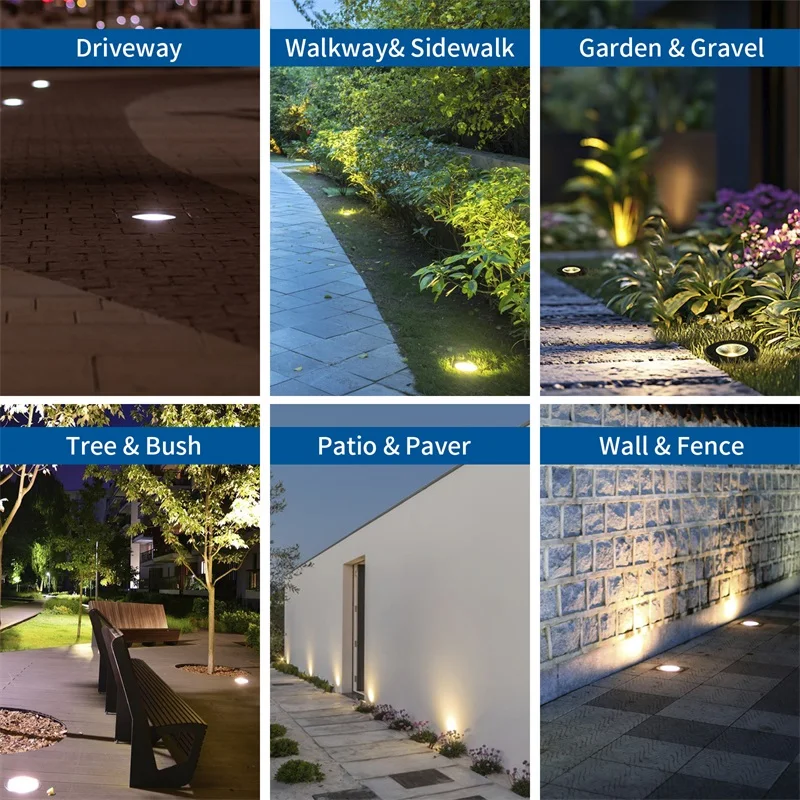 1W Aluminum LED Outdoor In-Ground Lights Wired Waterproof IP67 Low ...