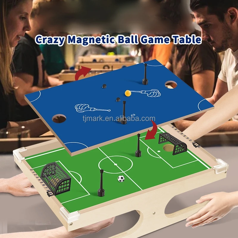 Wooden Magnetic Football Ludo Game Mini Desktable Game Set For Kids ...