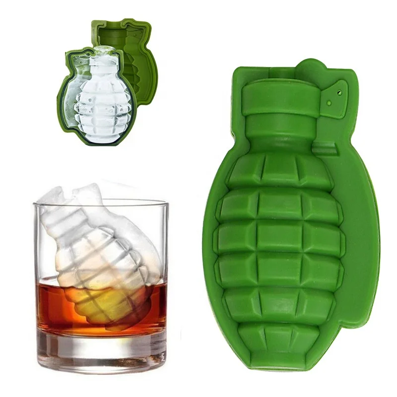 3d Grenade Shape Silicone Ice Maker Mold Ice Cube Tray Diy Silicone ...