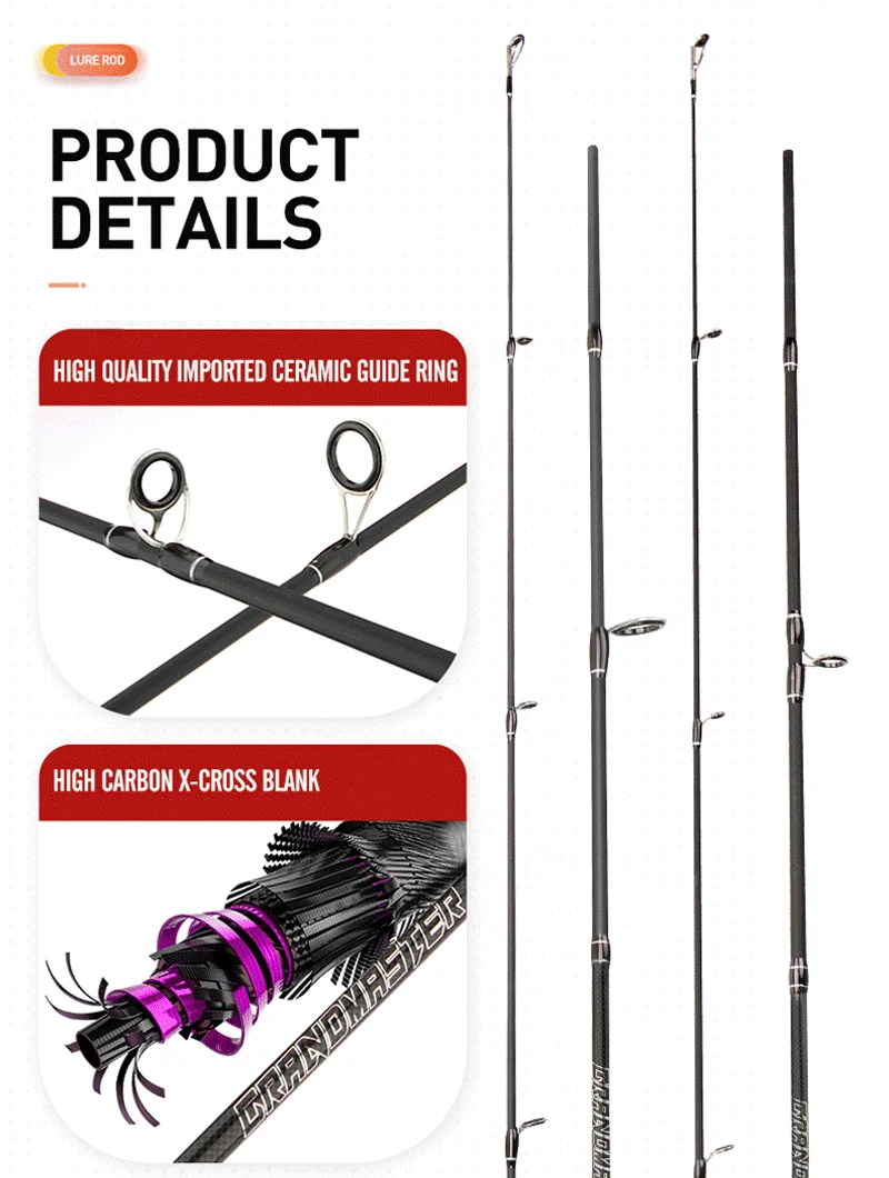 SEASIR Fishing Rods - Carbon Fiber Lure Spinning Baitcasting