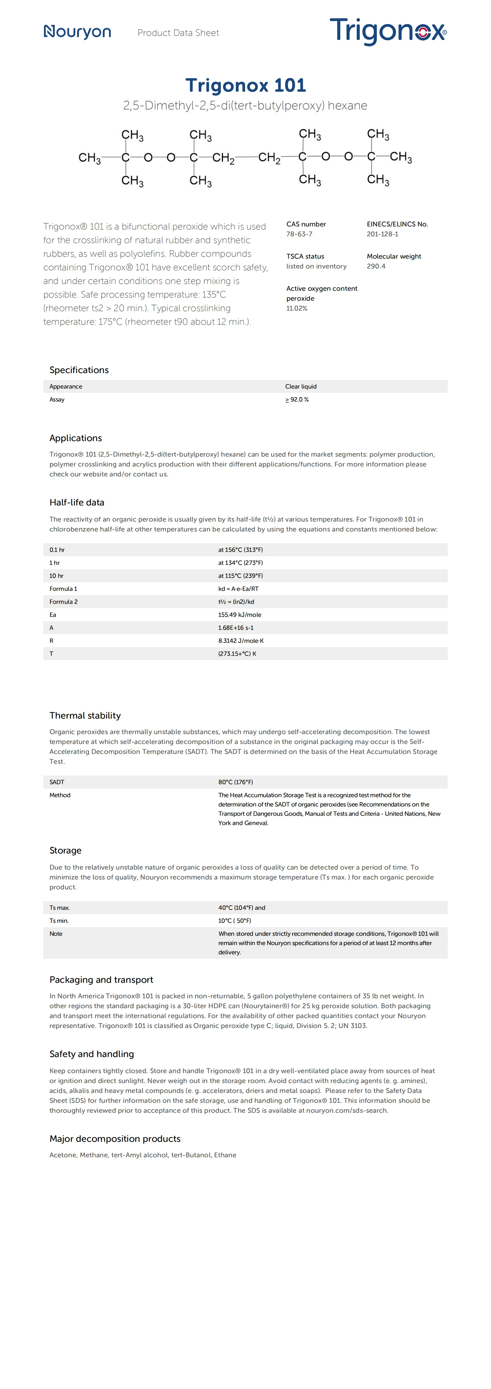 天然橡胶和合成橡胶的Nouryon Trigonox 101交联| Alibaba.com