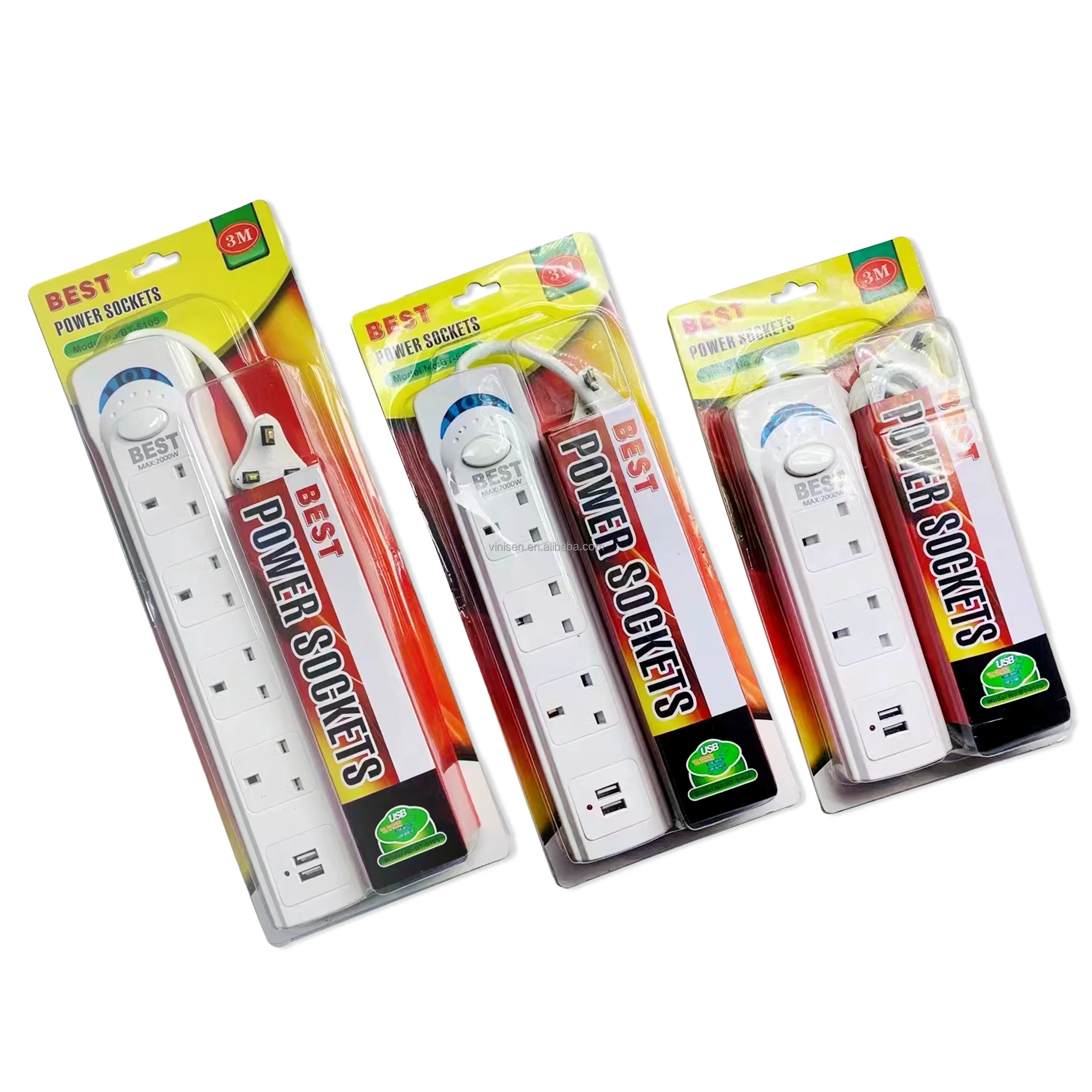 Uae British Extension Power Socket Uk Plugs 2 Outlet 2usb Port Power ...