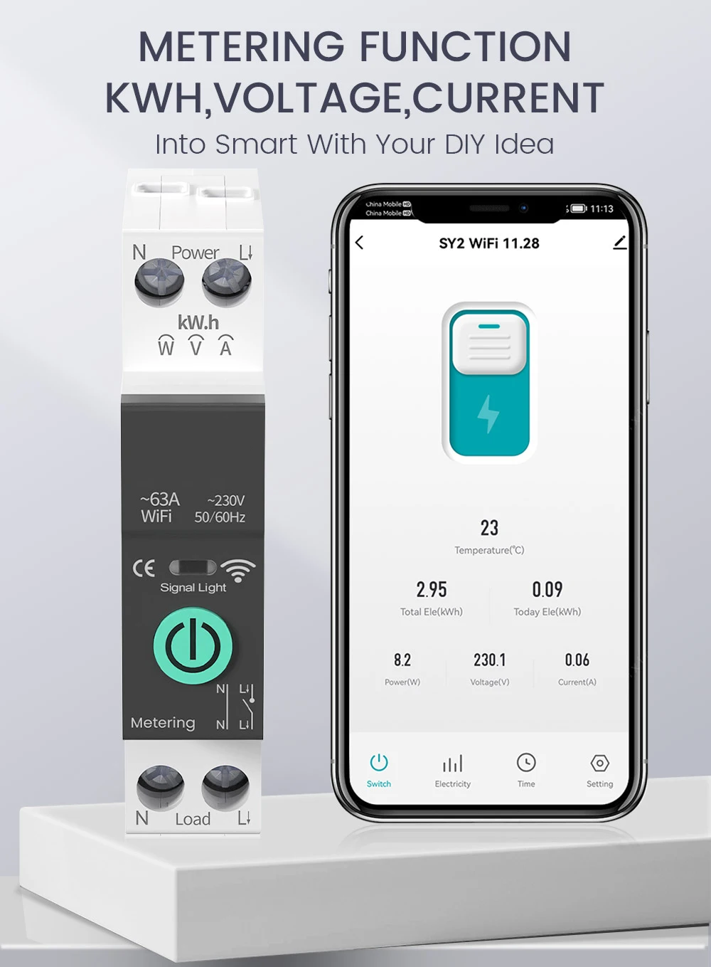 Tuya Zigbee Smart Circuit Breaker Over Current Under Voltage Protection Power Metering Timing ...