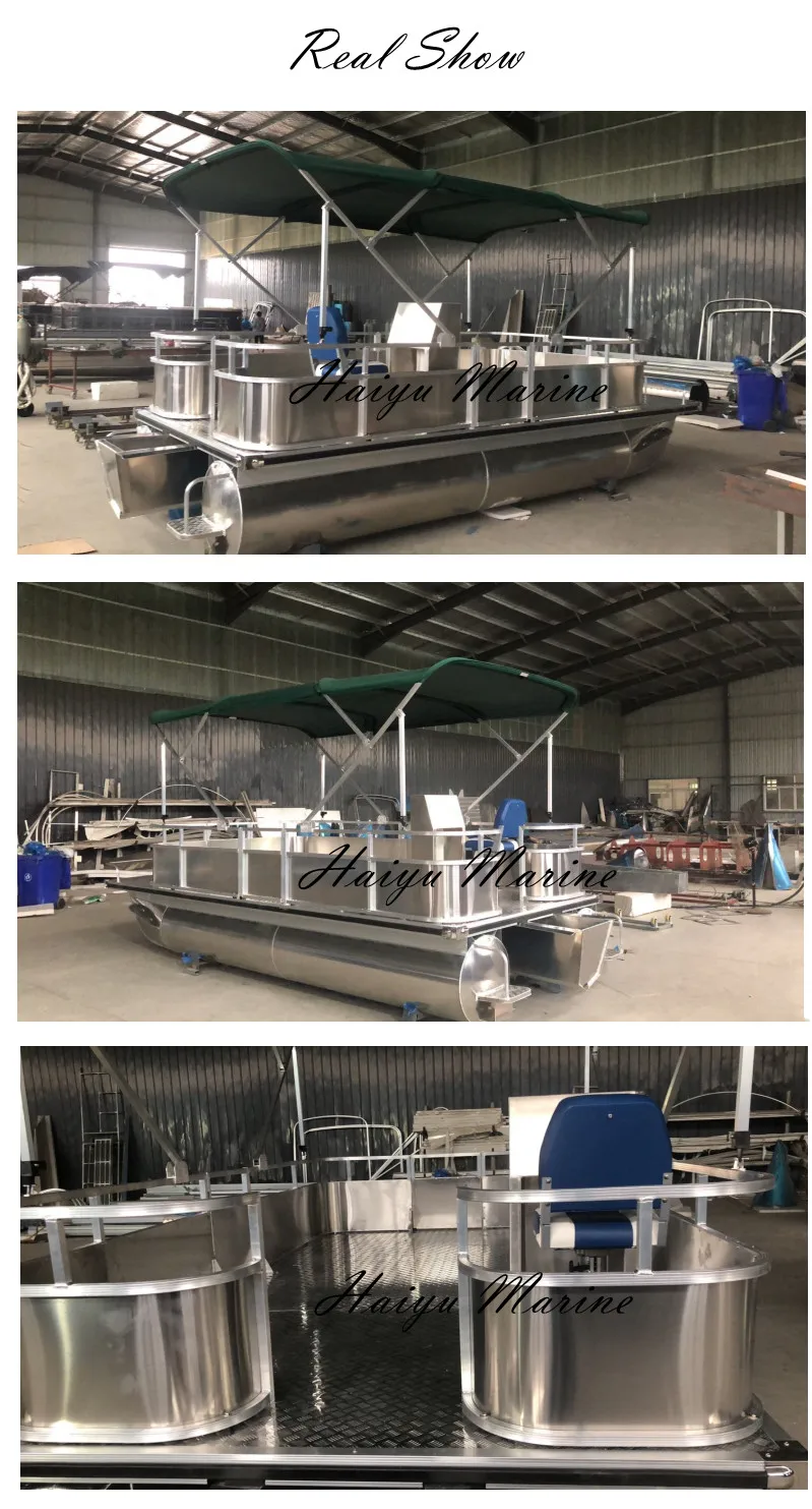 Simple Aluminum Pontoon Boat - Ideal for Lakes & Rivers