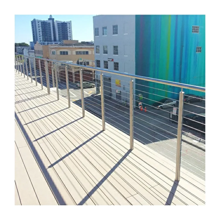 Curved Balcony Railing Stainless Wire Railing System Putting Up Barbed ...