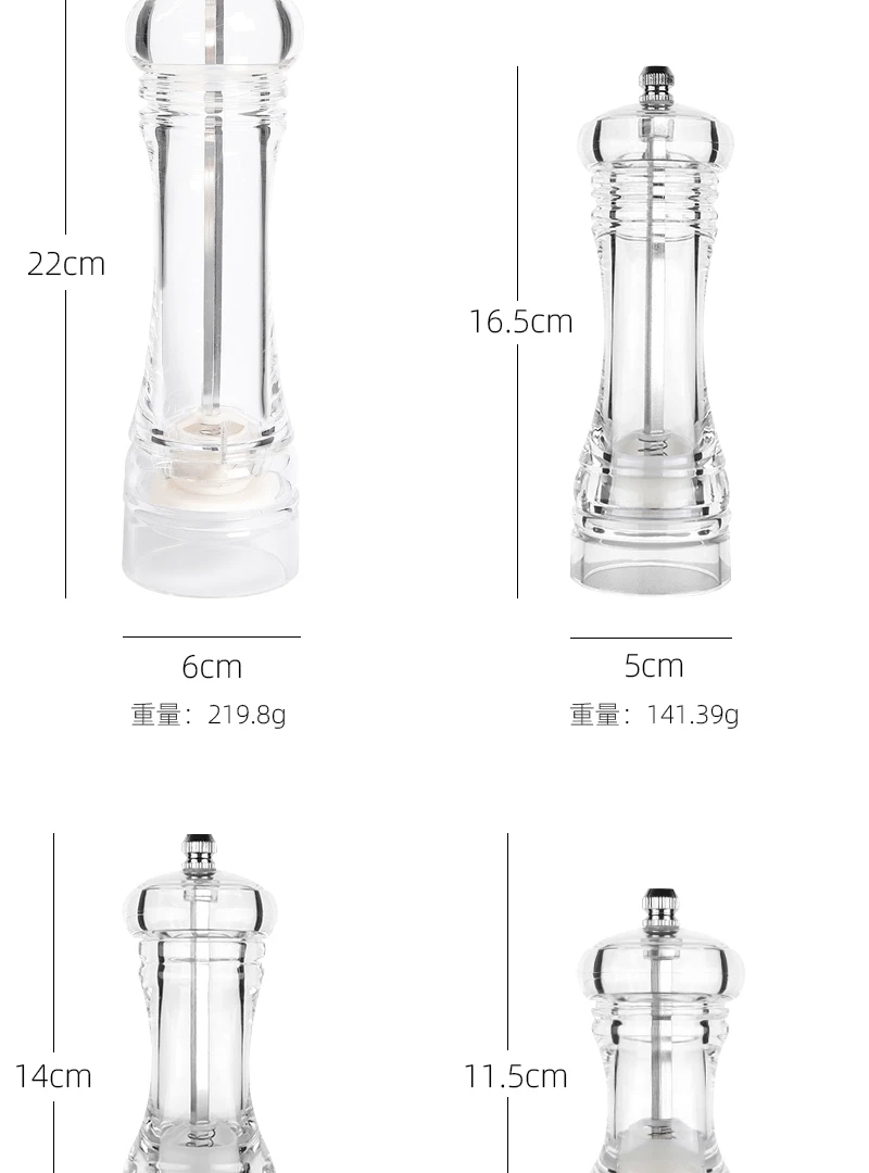 Modern Transparent Acrylic Pepper Mill Or Salt - Buy Salt And Pepper ...