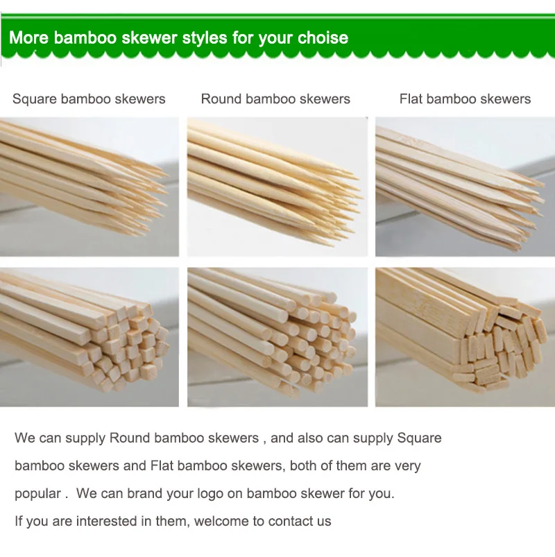 Wholesale Custom Biodegradable Bamboo Sticks for BBQ