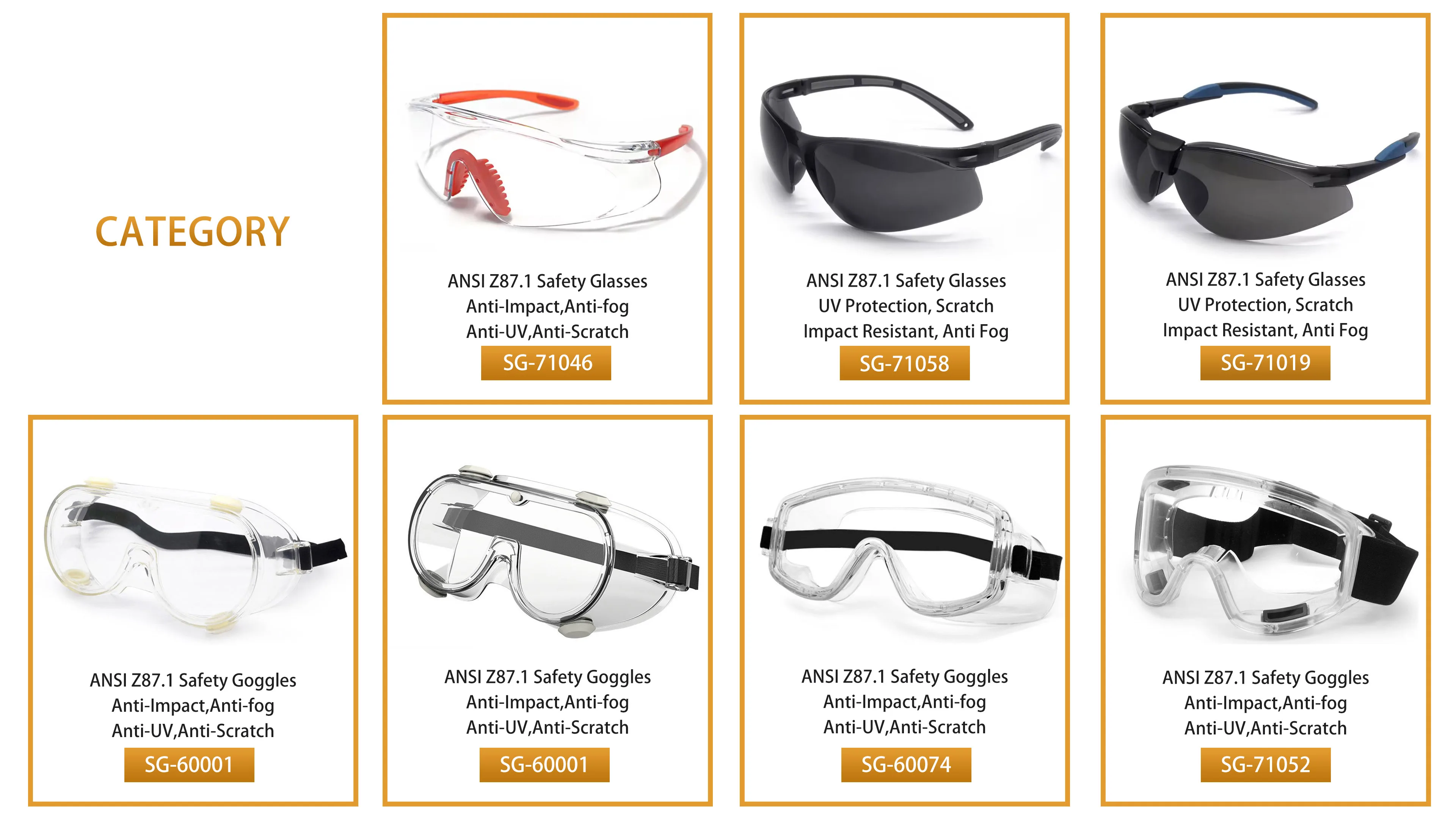 Ansi Z87 1 Safety Glasses Black Plastic Frame Anti Fog Scratch