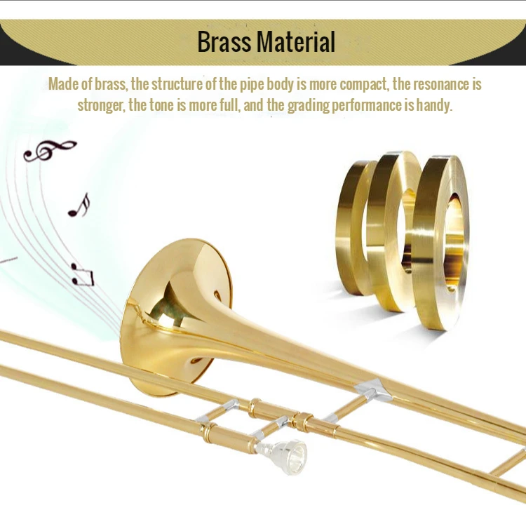 Wholesale Professional Instrument Gold Trombone Tenor Trombone For Sale ...