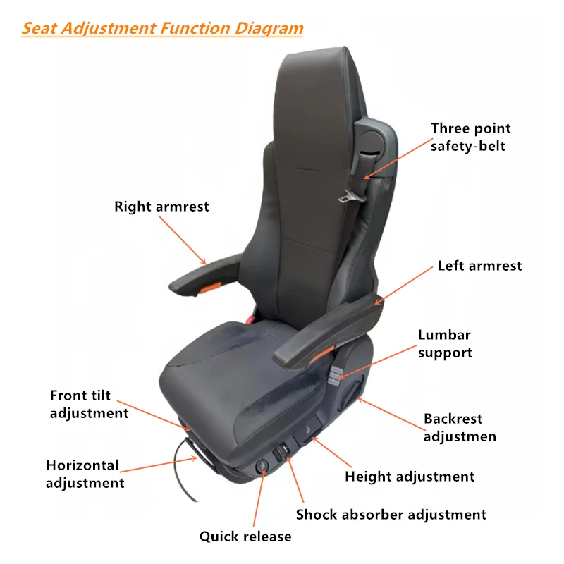 Air Suspension Car Seat - Adjustable Heavy Truck Driver Seats