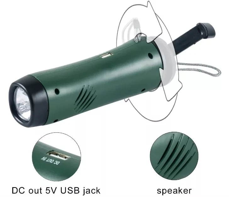 New Usb Dynamo Rechargeable Radio With Flashlight Hand Crank Fm Am ...