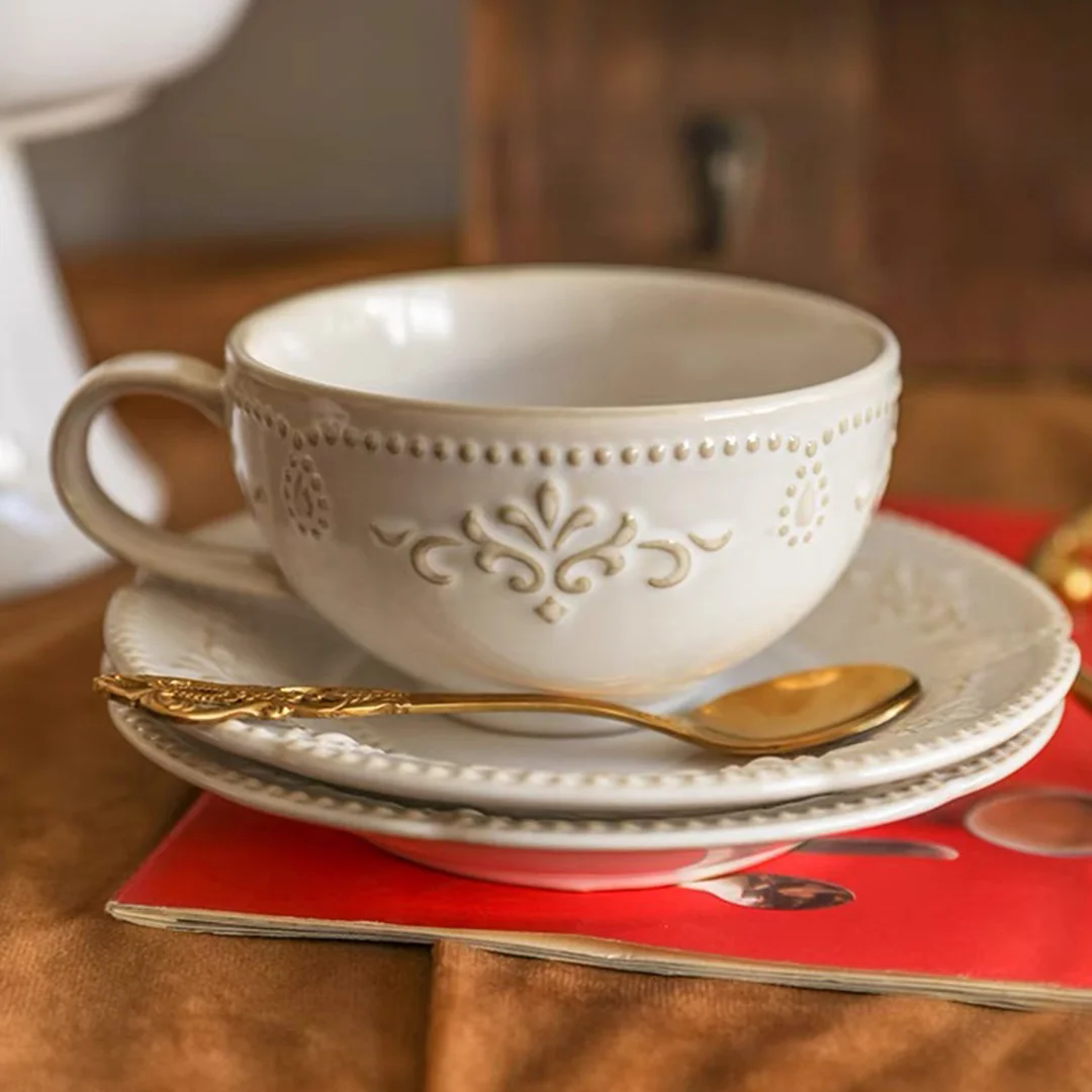 Retro Ceramics Tasse A Cafe Mug 240ml Coffee Cup And Saucer Ceramic Tea ...