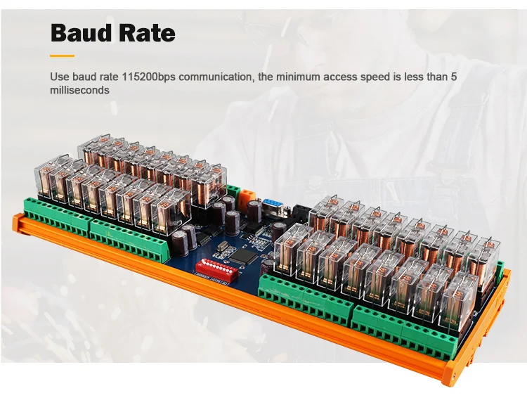 32-channel Communication Relay Module Rs485/232 Dc12v/24v Relay Output ...