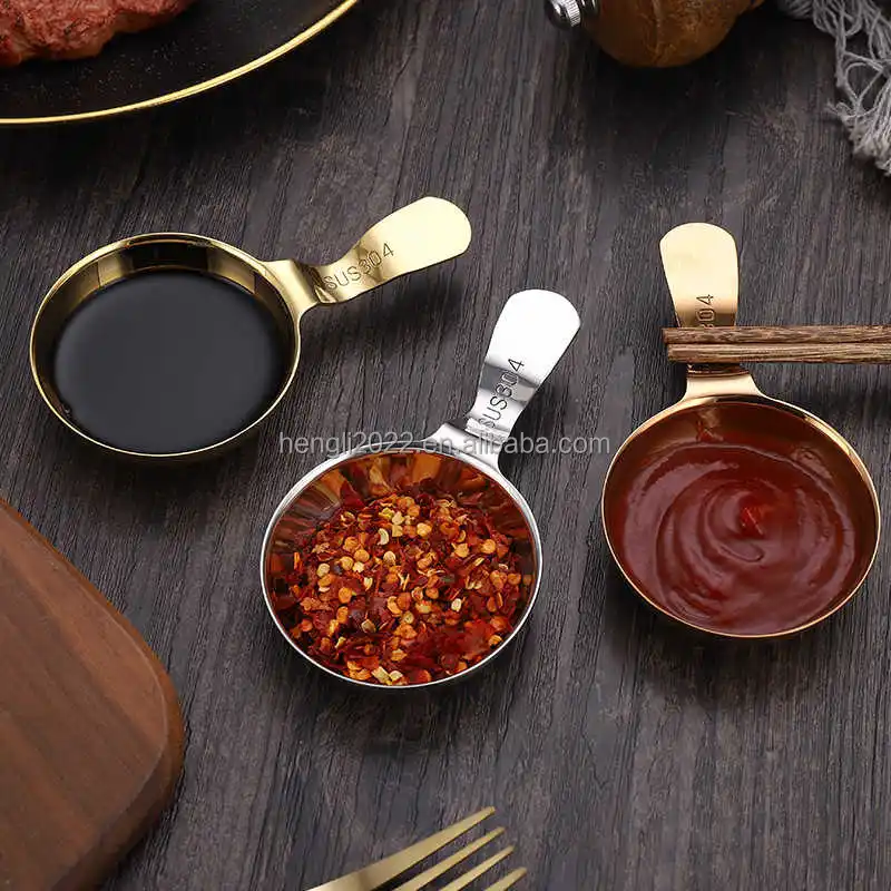 304 Stainless Steel Seasoning Plate Creative Sauce Hot Pot Barbecue ...