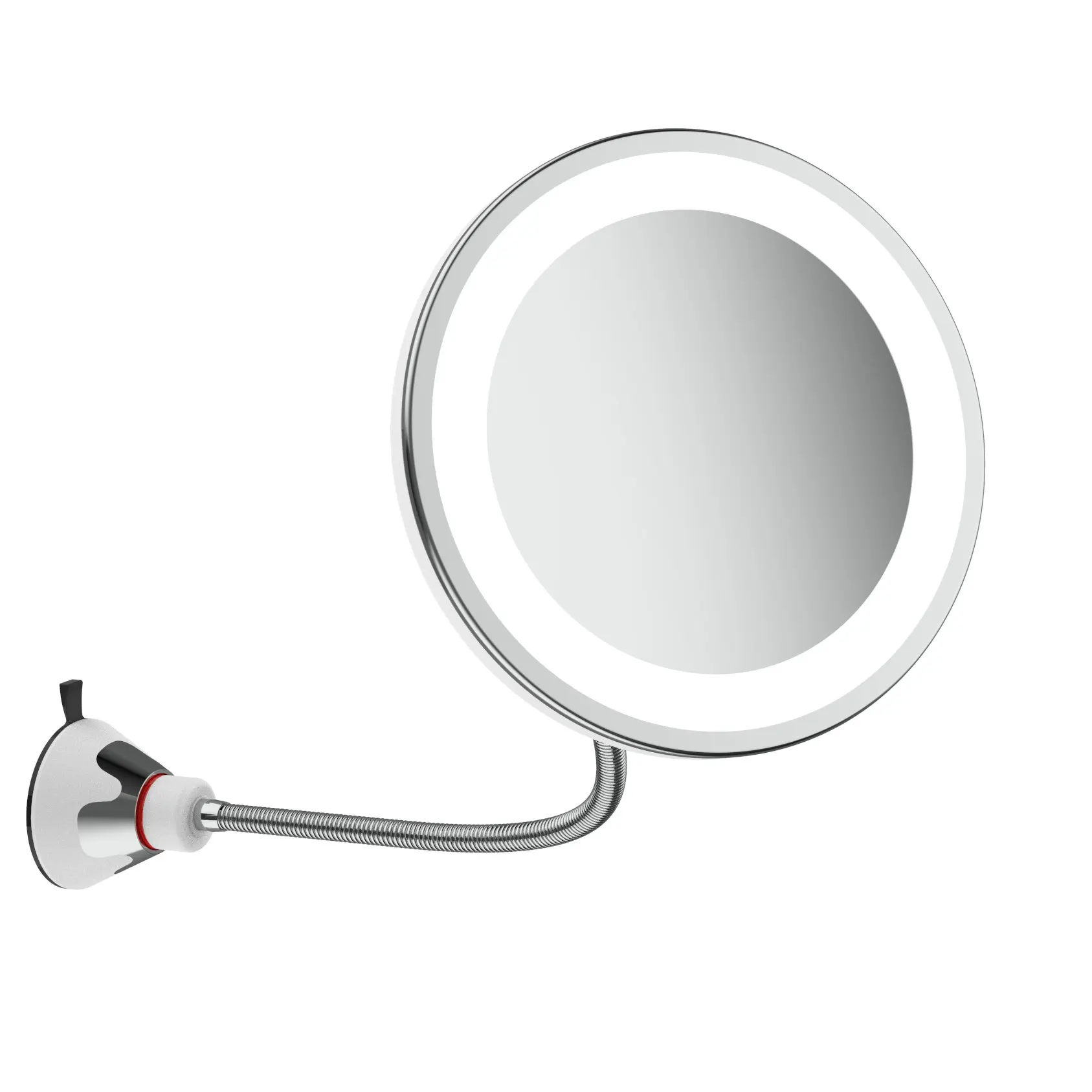 Flexible Gooseneck Wall Mount Makeup Mirror with 10x Magnifier