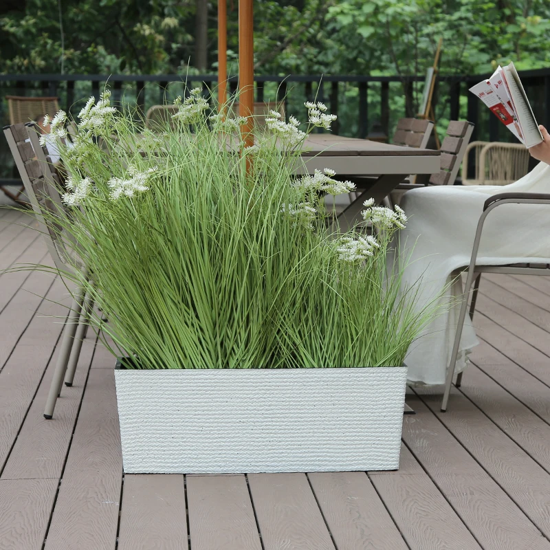 Large Rectangular Outdoor Planter Pot Home Patio Flower Pot with ...