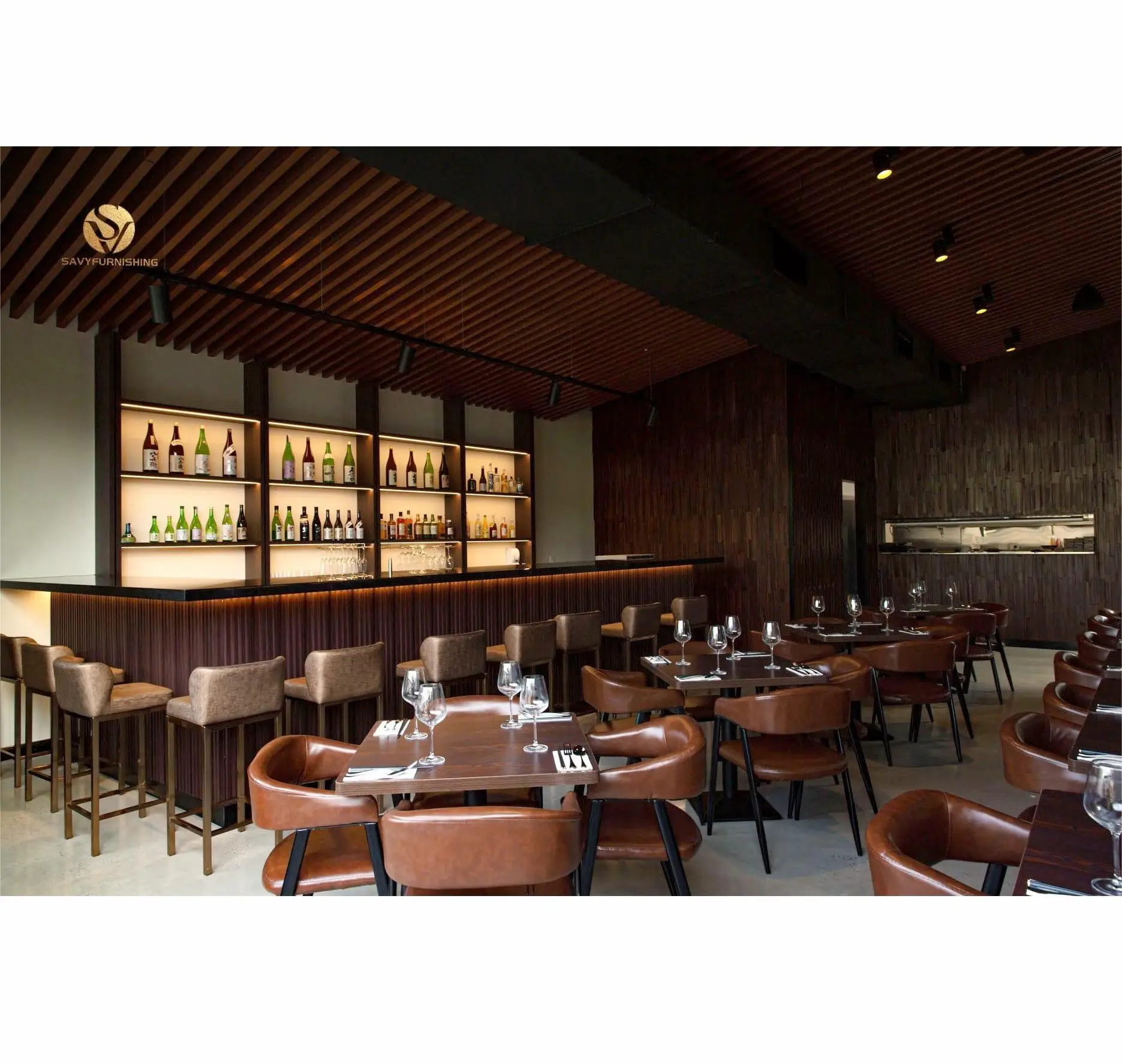 Fine Dining Restaurant Interior Design Commercial Bar Counter Builder ...