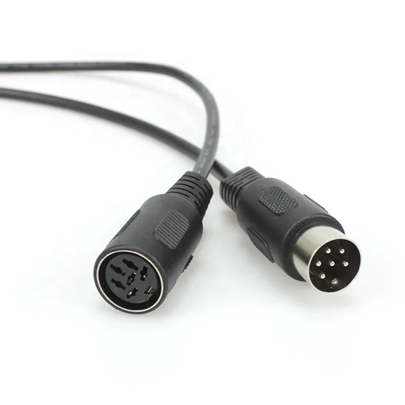 6 Wires Midi Din 6 Pin Plug to 6 Pin Din Socket Cable