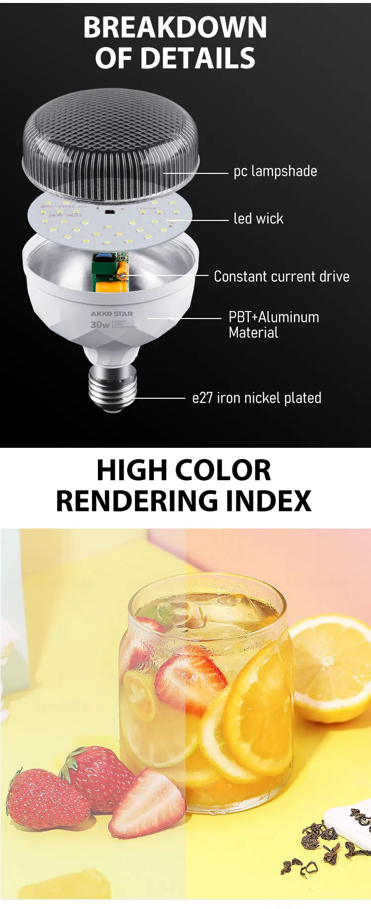 AKKO STAR LED T Bulbs - High Color Rendering Lighting