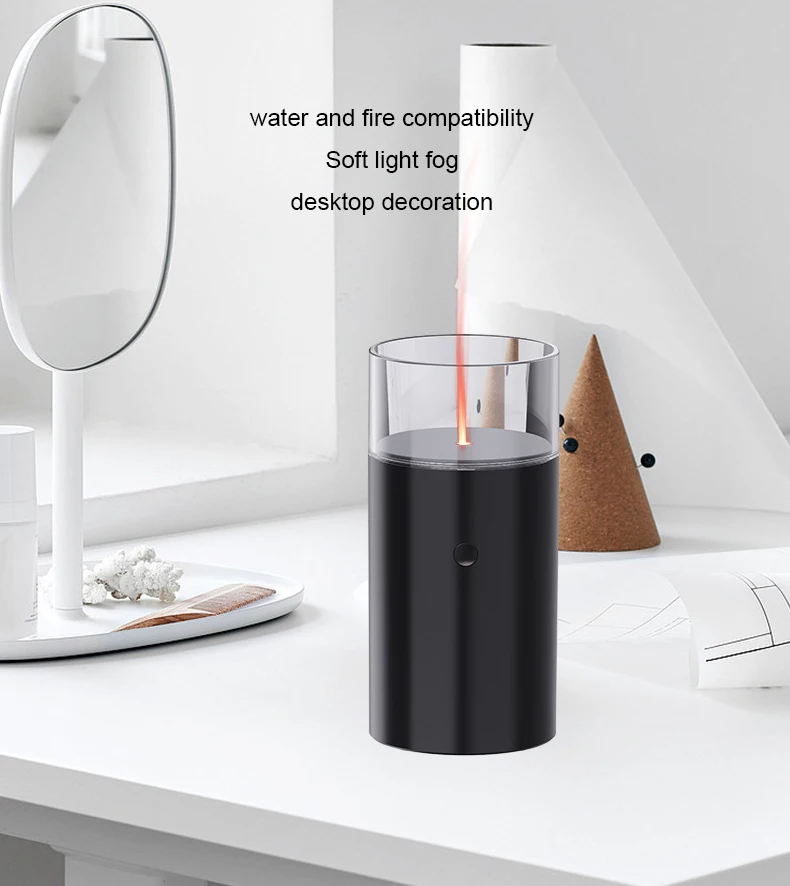 Smart Usb Ultrasonic Candlelight Humidifier Desktop Led Light Fragrance ...