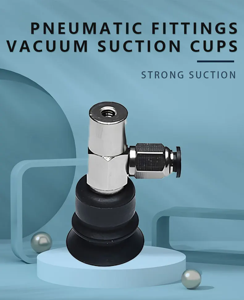 Robot Arm Pneumatic Fittings - Industrial Rubber Vacuum Sucker Kit
